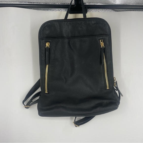 margot | Bags | Margot Black Leather Backpack Purse Classic Chic Travel ...